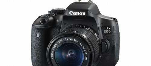 Canon 750D(18-55mm STM+Бленда) Сумка+64гб+Коробка+