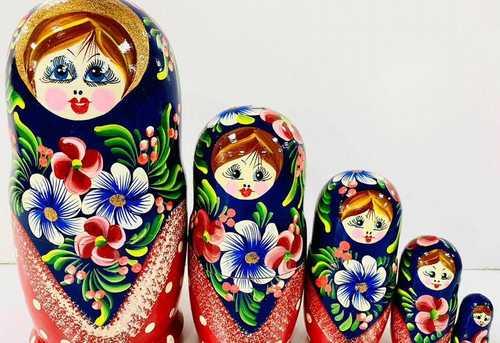 Матрешка 5 мест. Дерево. Ручная роспись