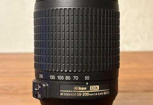 Объектив Nikon DX AF-5 nikkor 55-200 мм