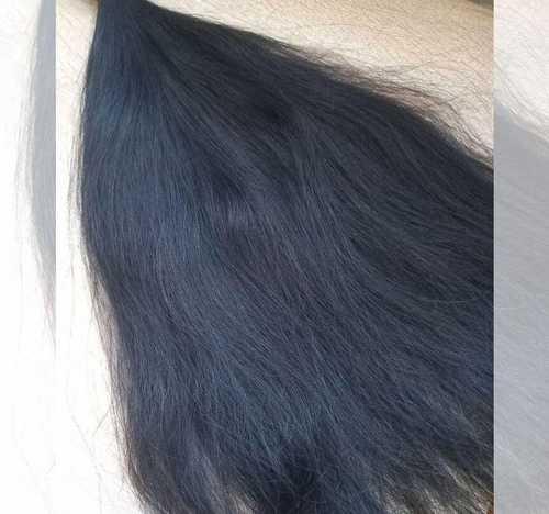 Волосы для наращивания 50 см черные 350 прядей