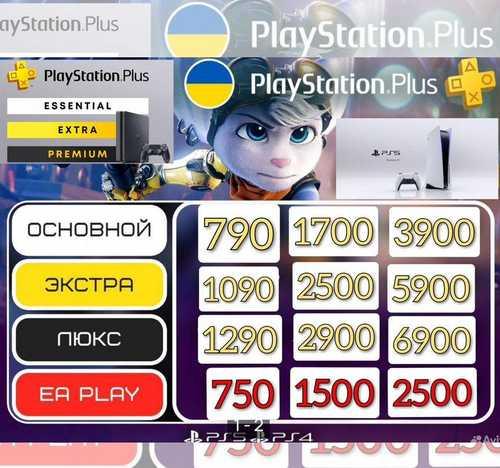 Подписки Ps plus Украина Ps4,Ps5