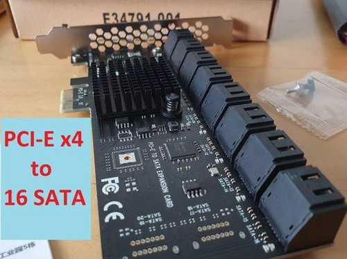 Плата расширения pcie на 16 SATA новая