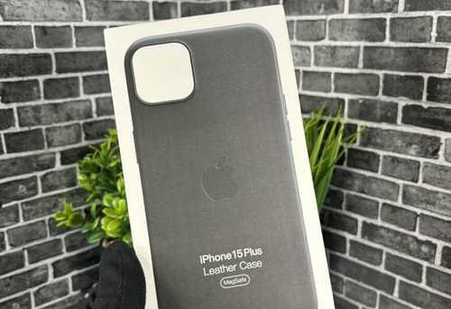 Кожаный чехол для iPhone 15 Plus Leather Case