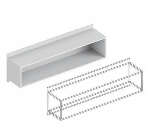 Полка настенная Вита №1 белый лофт