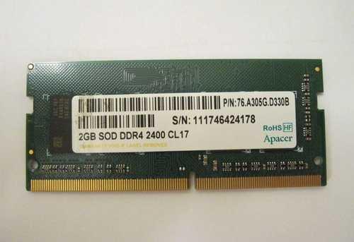 Оперативная память DDR4 2Gb sodimm Apacer