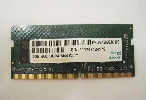 Оперативная память DDR4 2Gb sodimm Apacer