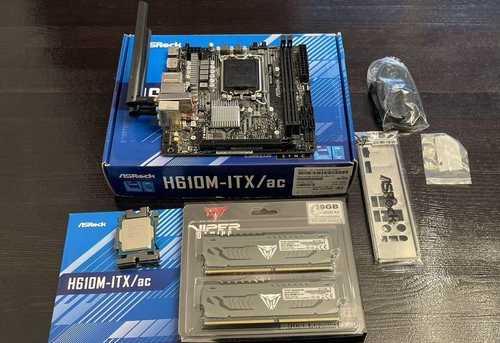 Комплект asrock h610m-itx +12100f + 16gb ddr4