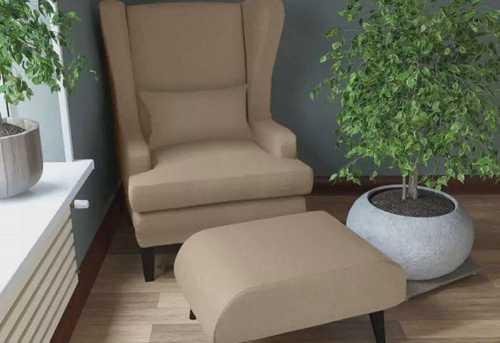 Комплект мягкой мебели Оскар (кресло и пуф) беж