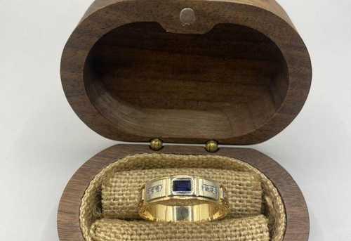 Новое золотое кольцо с Сапфиром 585 пробы 5,82 гр