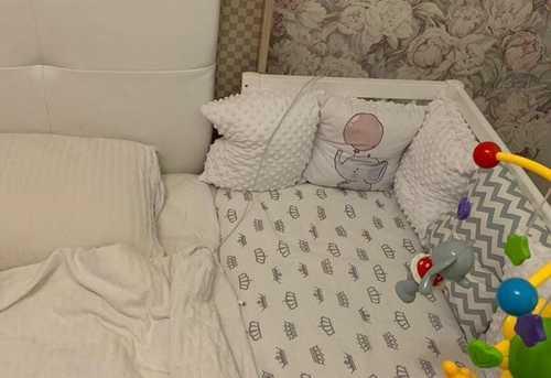 Приставная кроватка Фея с матрасом