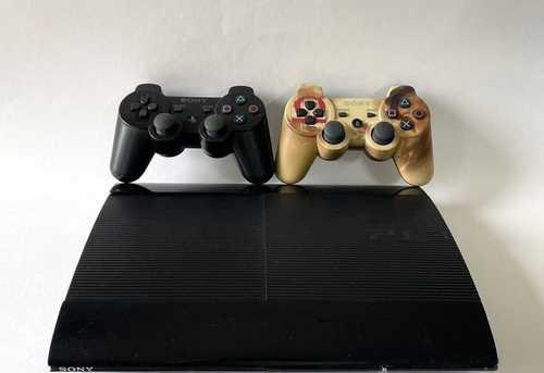 Sony PS3 Super Slim 500Gb(107 игр) +2 геймпада