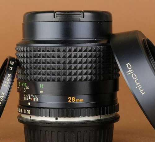 Minolta MC W.Rokkor 28mm f/2 (Canon EF) с чипом