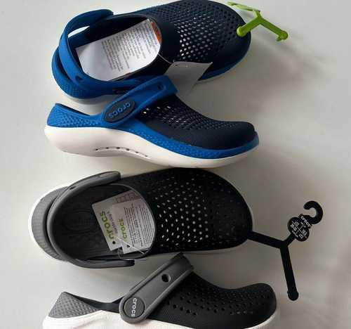 Сабо Crocs literide c12 новые черные и синие