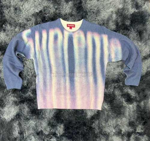 Свитер Supreme Blurred Logo sweater синий