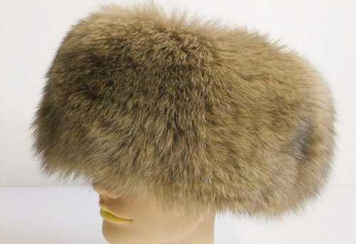 Шляпа мех песец натуральная кожа винтаж СССР зима