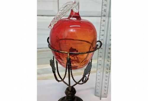 Яблоко стекло, лимонница шкатулка авторская 1970-е