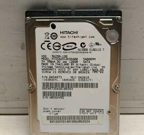 Жесткий диск 2.5" 120Gb SATA Hitachi HTS5425