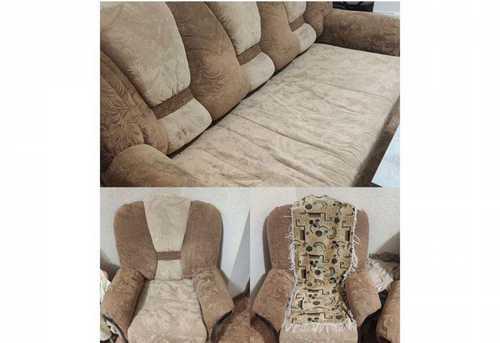Два кресла и диван мягкий уголок бу