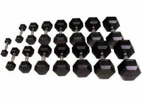 Гантели GLT HEX 20 пар гексоганальные от 2,5 до 50