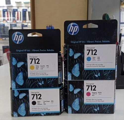 Картриджи hp 712 комплект 4шт 24гг