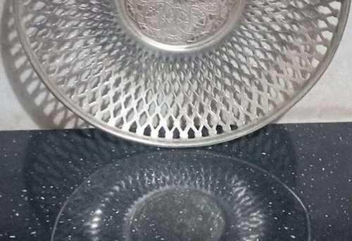 Ажурная алюминиевая тарелка времён СССР