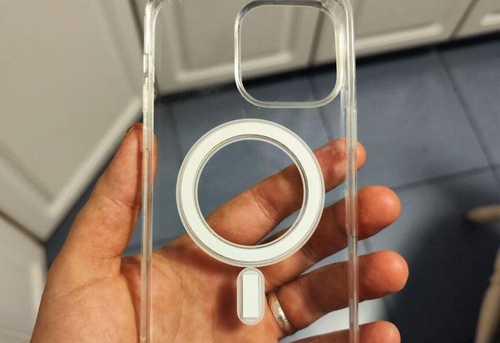 Чехол для iPhone 14 pro max прозрачный с магнитом