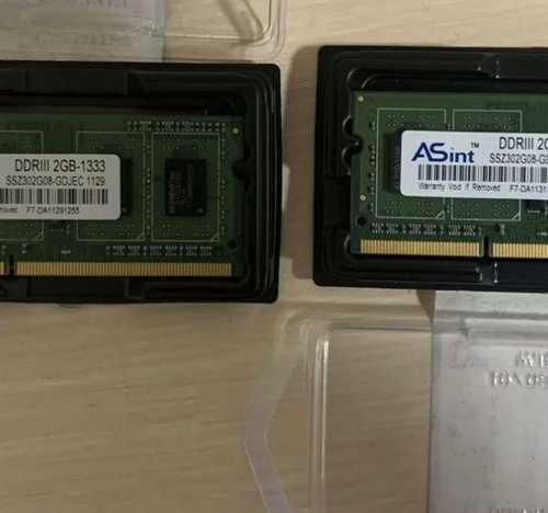 Оперативная память sodimm DDR3 2 x 2GB ASint 1333