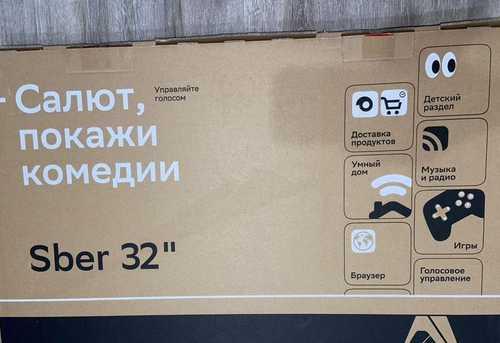 Новый смарт телевизор Sber 32 черный 32H2120