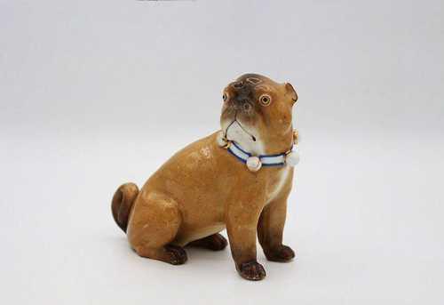 Статуэтка Мопс Собака. Германия, 19 век. Фарфор
