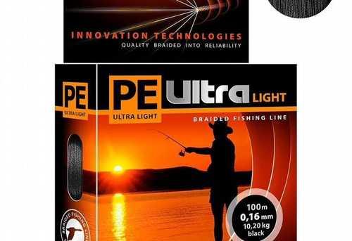 Шнур aqua PE ultra light Black 0,16mm 100m 2шт