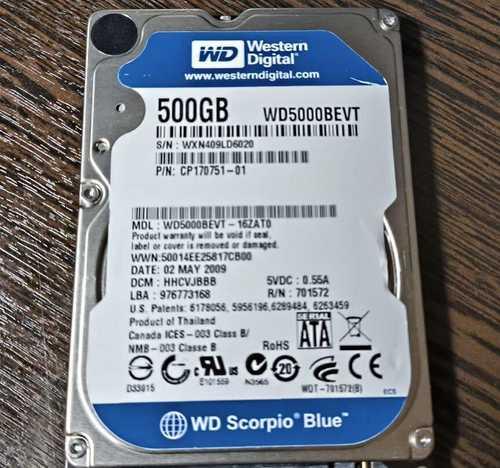 Жесткий диск WD 500Gb