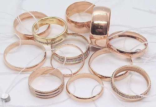 Золотые обручальные кольца в ассортименте