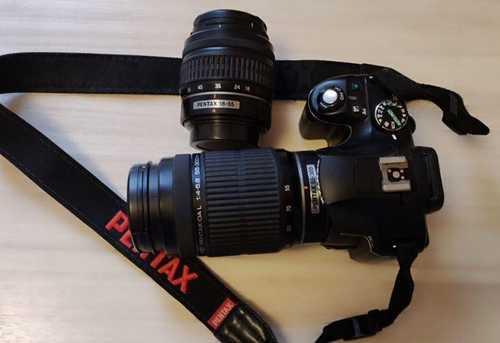 Зеркальный фотоаппарат pentax K-x, 2 объектива