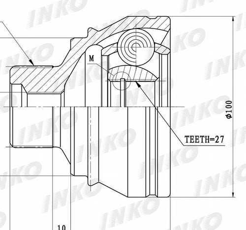 ШРУС внешний 4227 передний inko