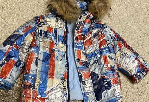 Зимняя куртка с комбинезоном 98