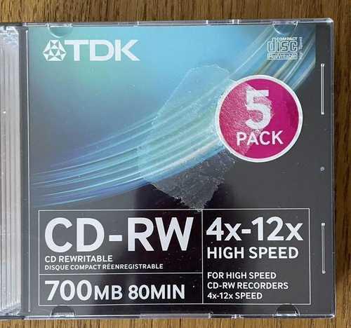 Комплект Cd дисков TDK CD-RW (болванки)