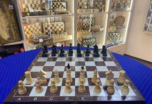 Набор 3 в 1 шахматы, шашки, нарды, венге, серебро