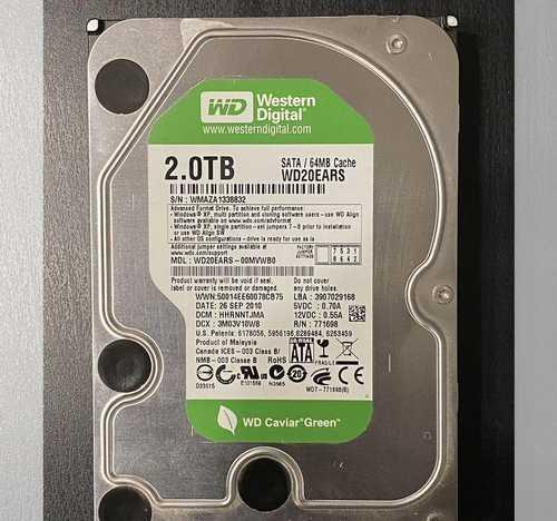 Жесткий диск WD 2TB, 3,5 SATA 64MB