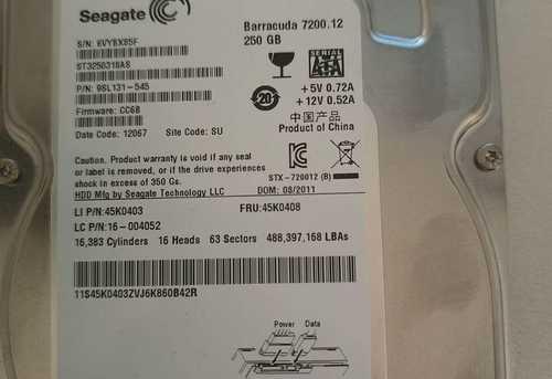 Женский диск новый Seagate st3250318as