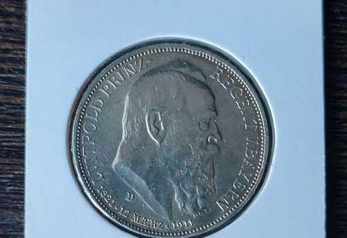 Серебро,Германия,Луитпольд, 3 марки