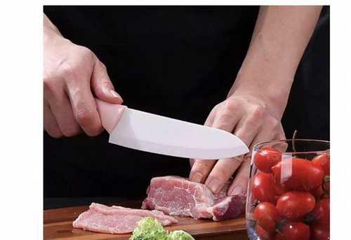 Нож кухонный, керамический, розовый 17 см