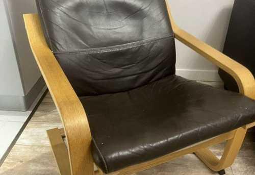 Кожанное кресло Икеа Поэнг