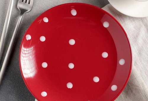 Тарелка керамическая десертная Доляна «Красный гор