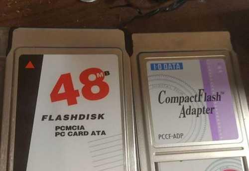 PC card 48mb + карта памяти CF 128mb и переходник