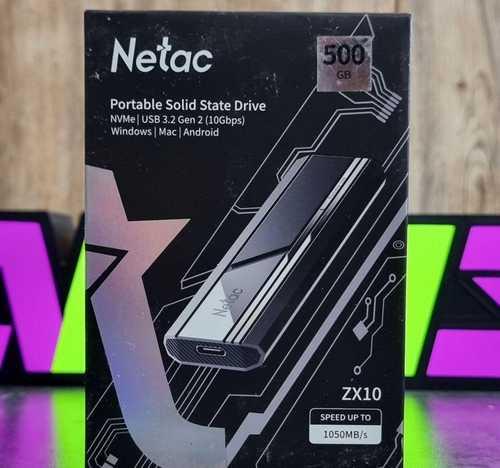 Внешний SSD 500GB Netac ZX10 NT01ZX10-500G-32BK