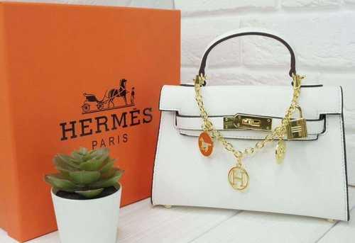 Сумка новая Hermes Kelly mini белая люкс