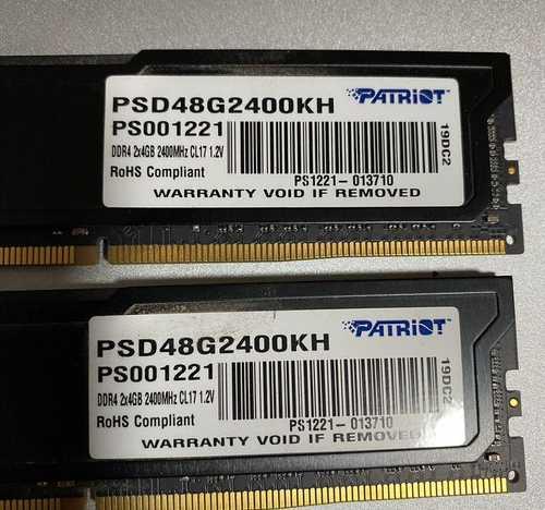 Оперативная память ddr4 8gb 2400 patriot