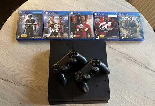 Sony PS4 500gb 3-я ревизия (2 джойстика + 5 игр)