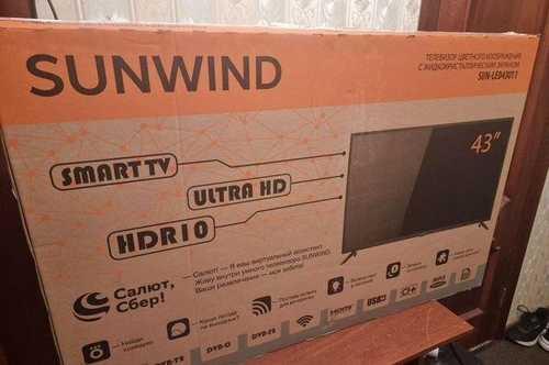 Телевизор Sunwind 43" 4K Smart tv wi fi Новый