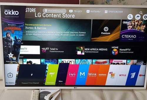 LG,4K UHD,белый,smart TV(WebOS).WI-FI.,109 см